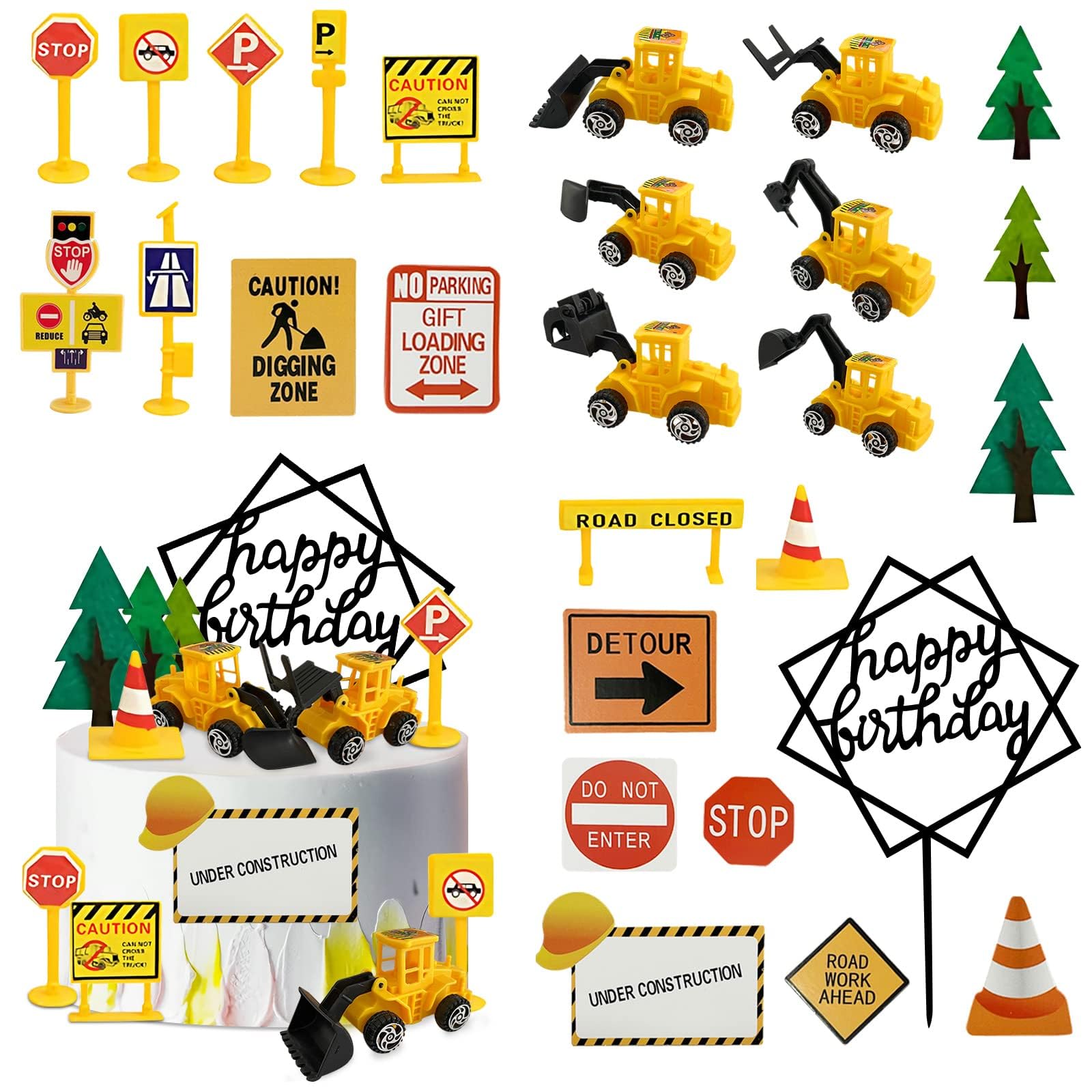 Construction Birthday Road Signs