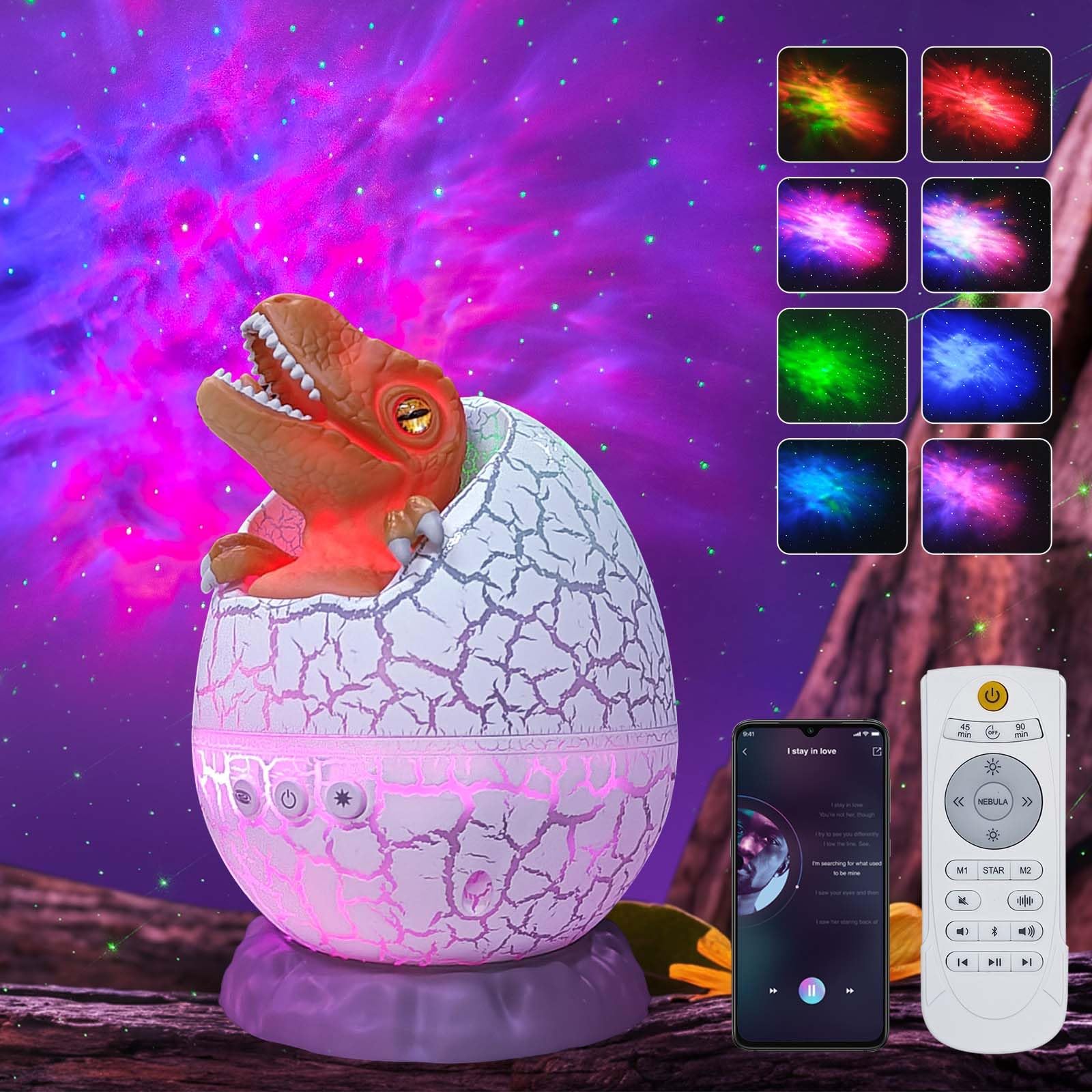 Amazon.com: Dinosaur Egg Galaxy Star Projector Starry Light with ...