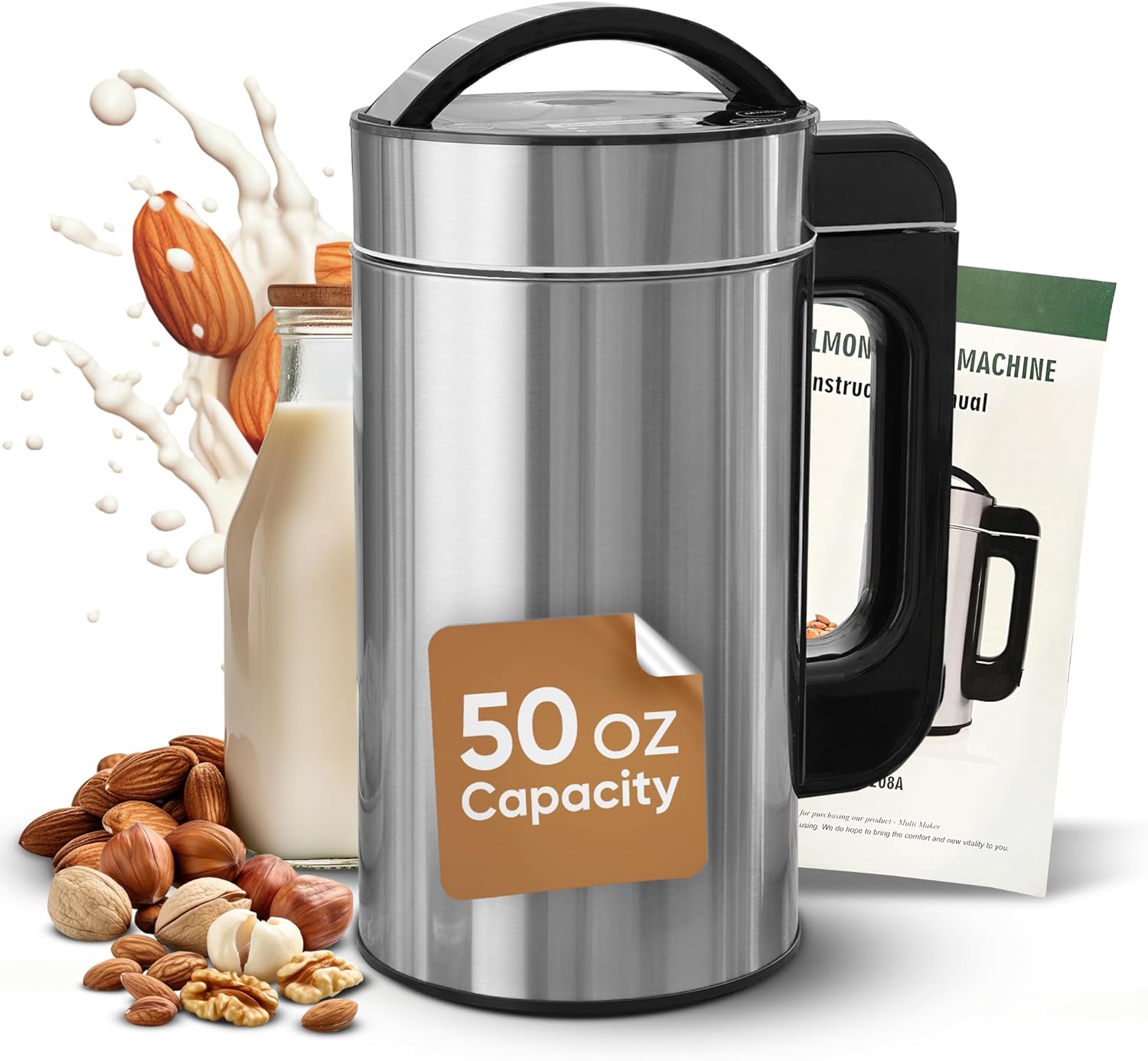 Amazon.com: Automatic Nut Milk Maker 50Oz - No Spills, No Fuss, No ...