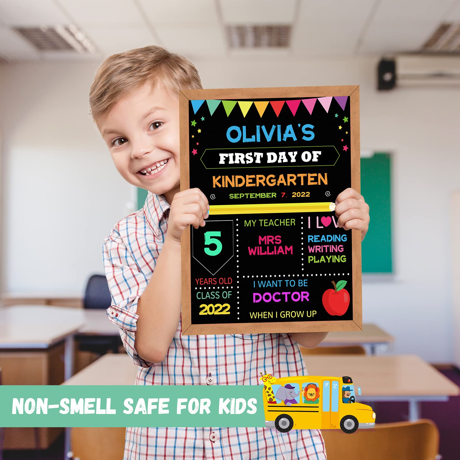 Snapklik.com : First & Last Day Of School Board, 11x14 Inch Double ...