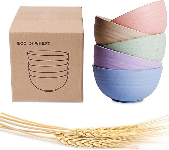 Amazon.com: choary Eco-friendly Wheat Straw Bowls, 4.7 inches mini ...