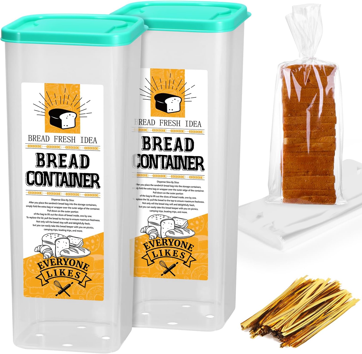 Amazon.com: MANHONGYU Bread Keeper Storage Container - Plastic Bread ...