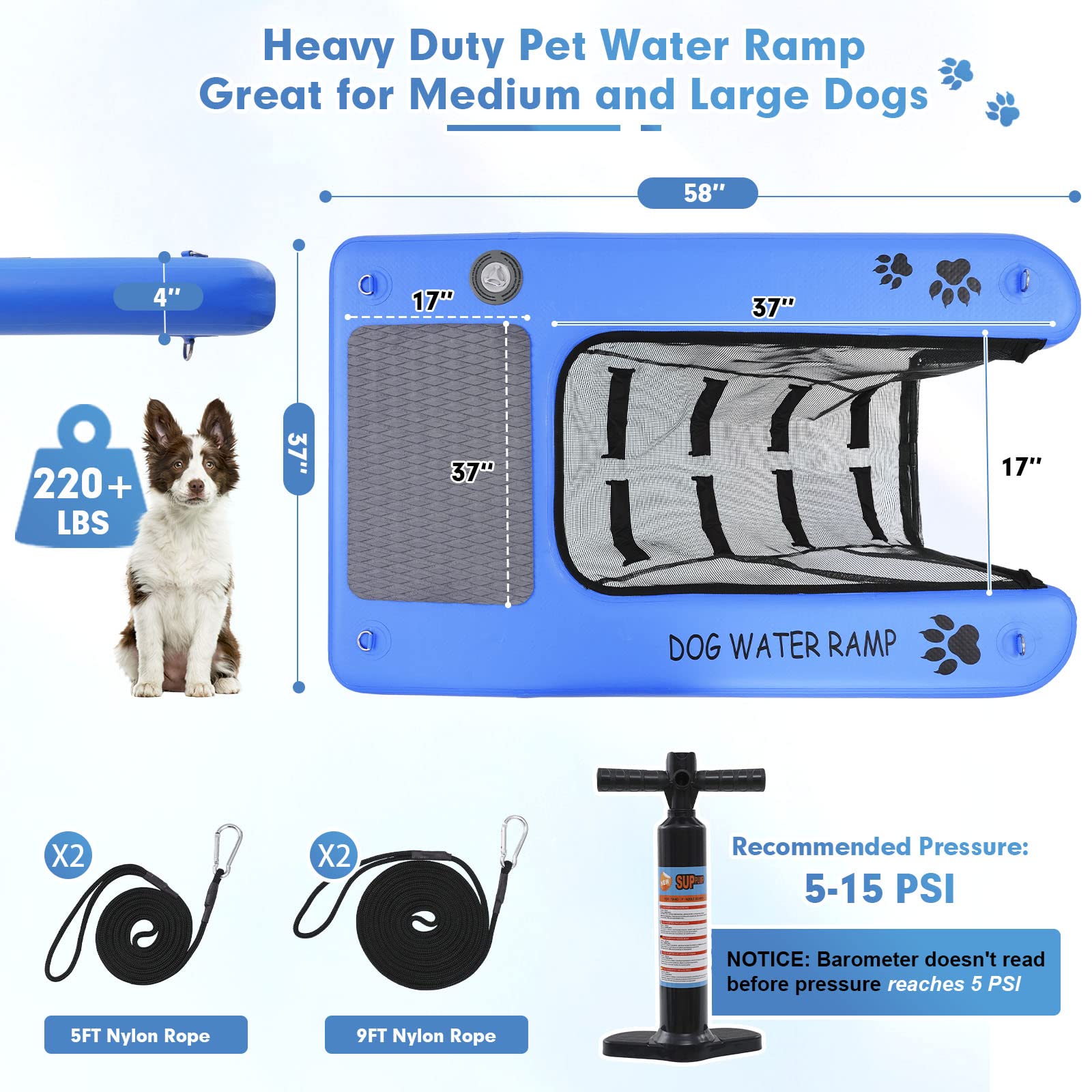 Extra Large Inflatable Water Ramp for Boat,Dog Pool Ramp Water Ladder ...