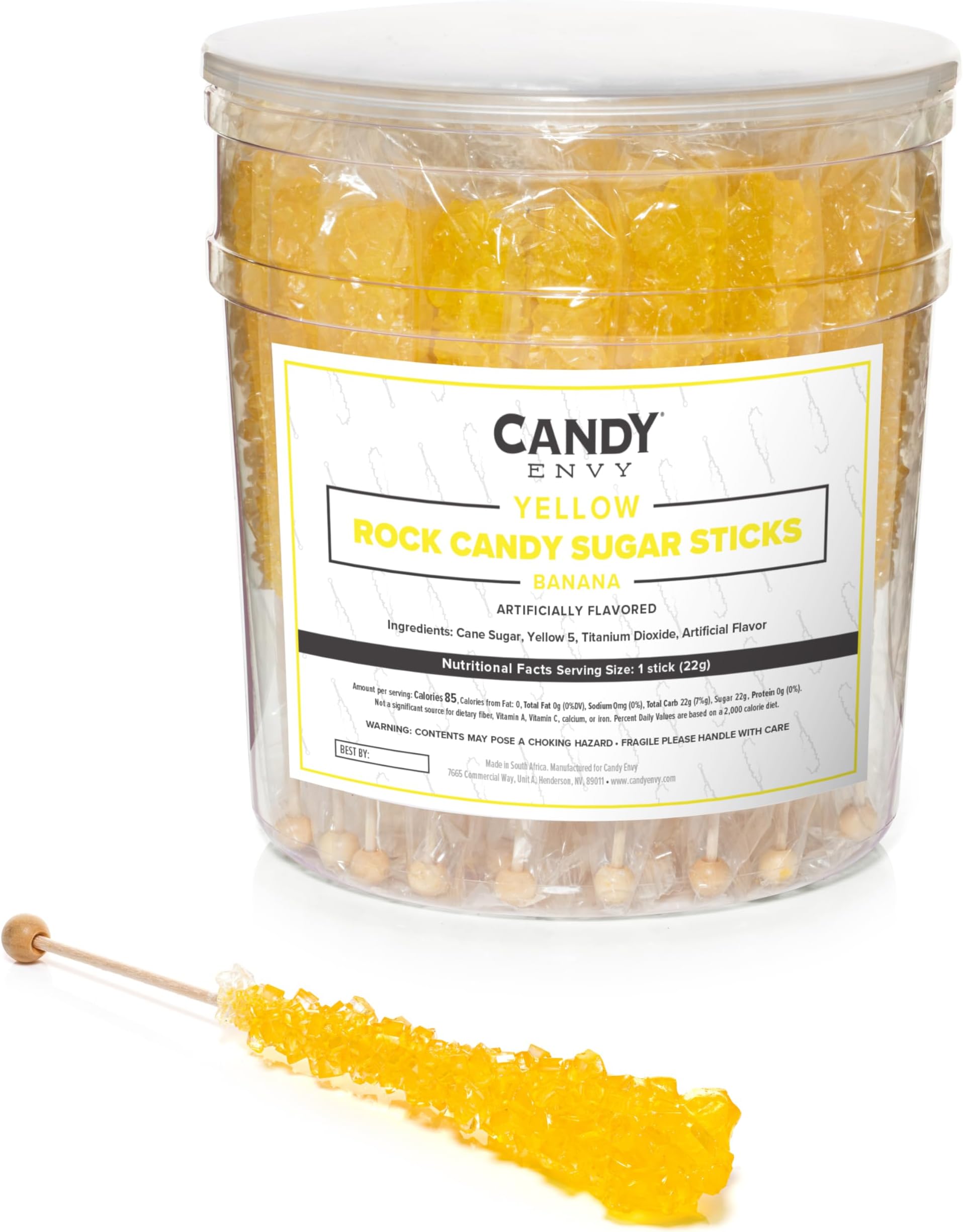 Amazon.com : Yellow Rock Candy Sugar Sticks - Banana Flavored - 36 ...