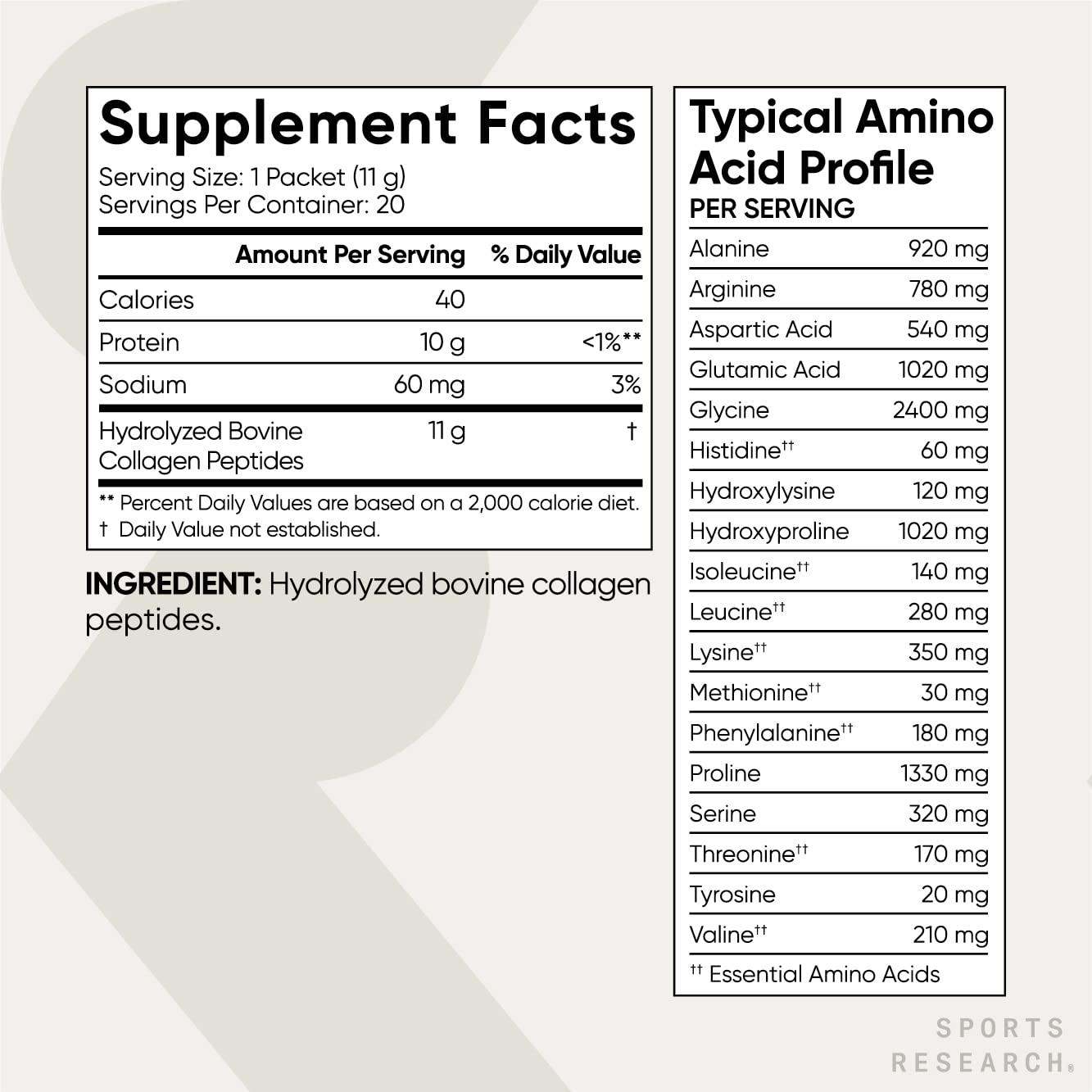 Snapklik.com : Sports Research Collagen Peptides Packets - Type 1 & 3 ...