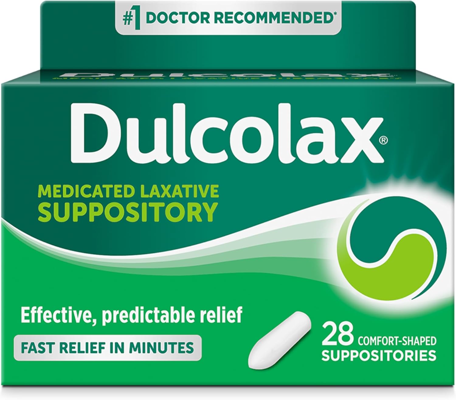 Dulcolax Laxative Suppositories, 28 Count, Fast, Reliable, and Gentle ...