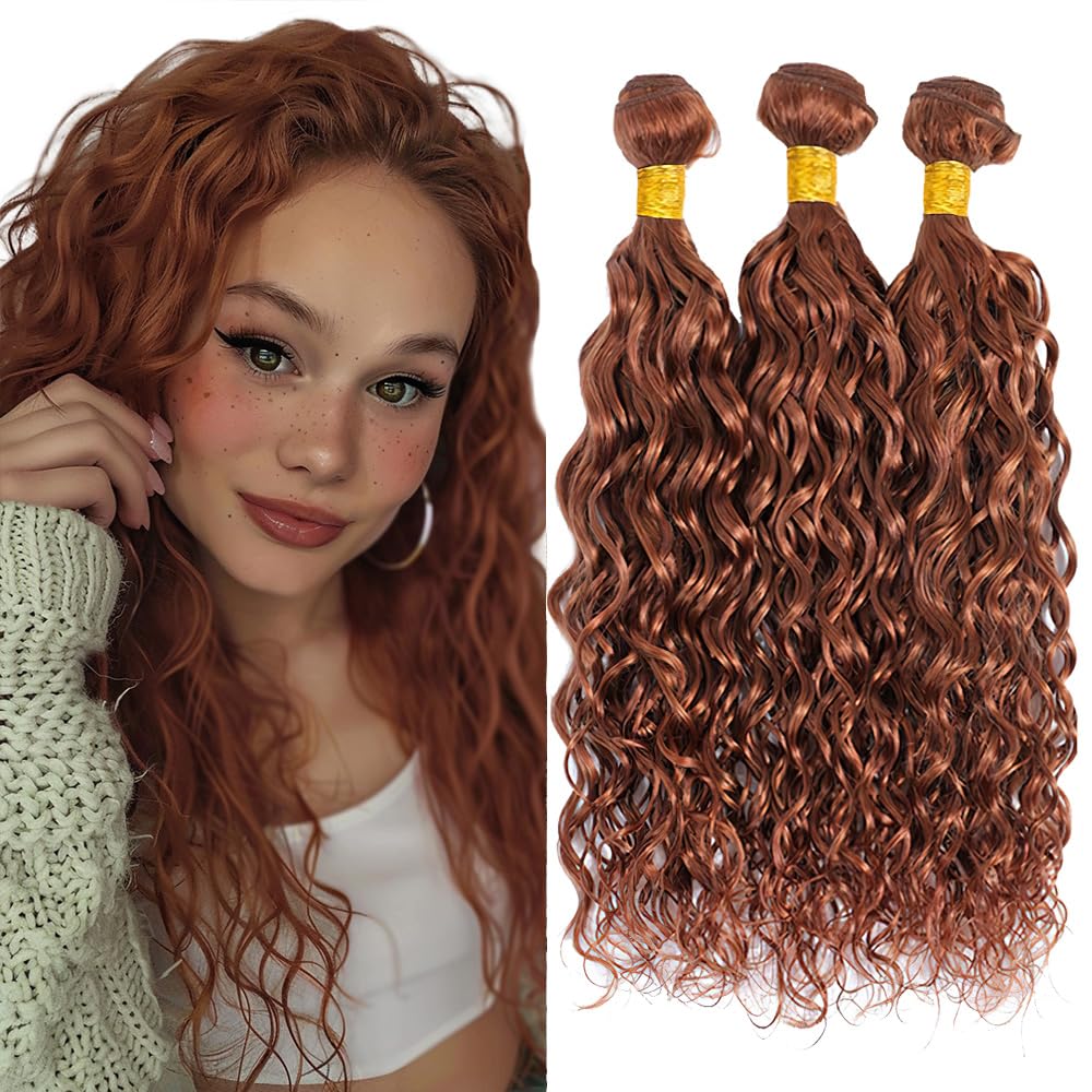 Amazon.com : Color 30 Human Hair Bundles Light Brown Water Wave Bundles ...