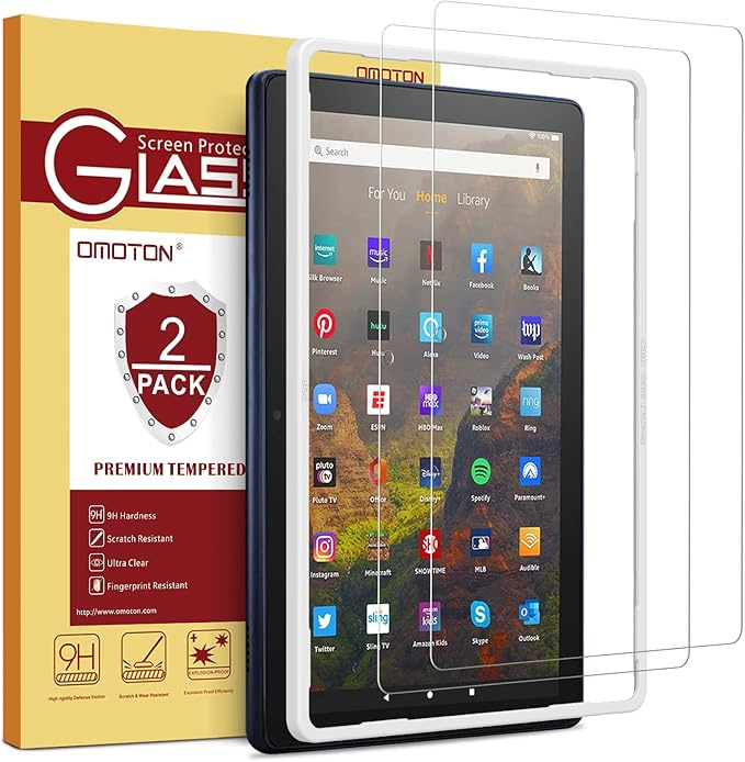 Amazon.com: [2 Pack] OMOTON Screen Protector for All-New Amazon Fire HD ...