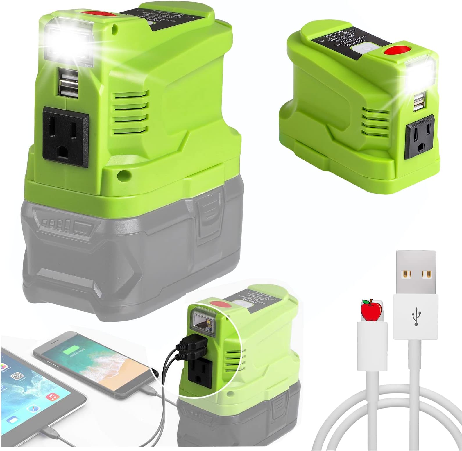 Amazon.com: WaxPar 200W Power Inverter Compatible with Dewalt 20V/60V ...