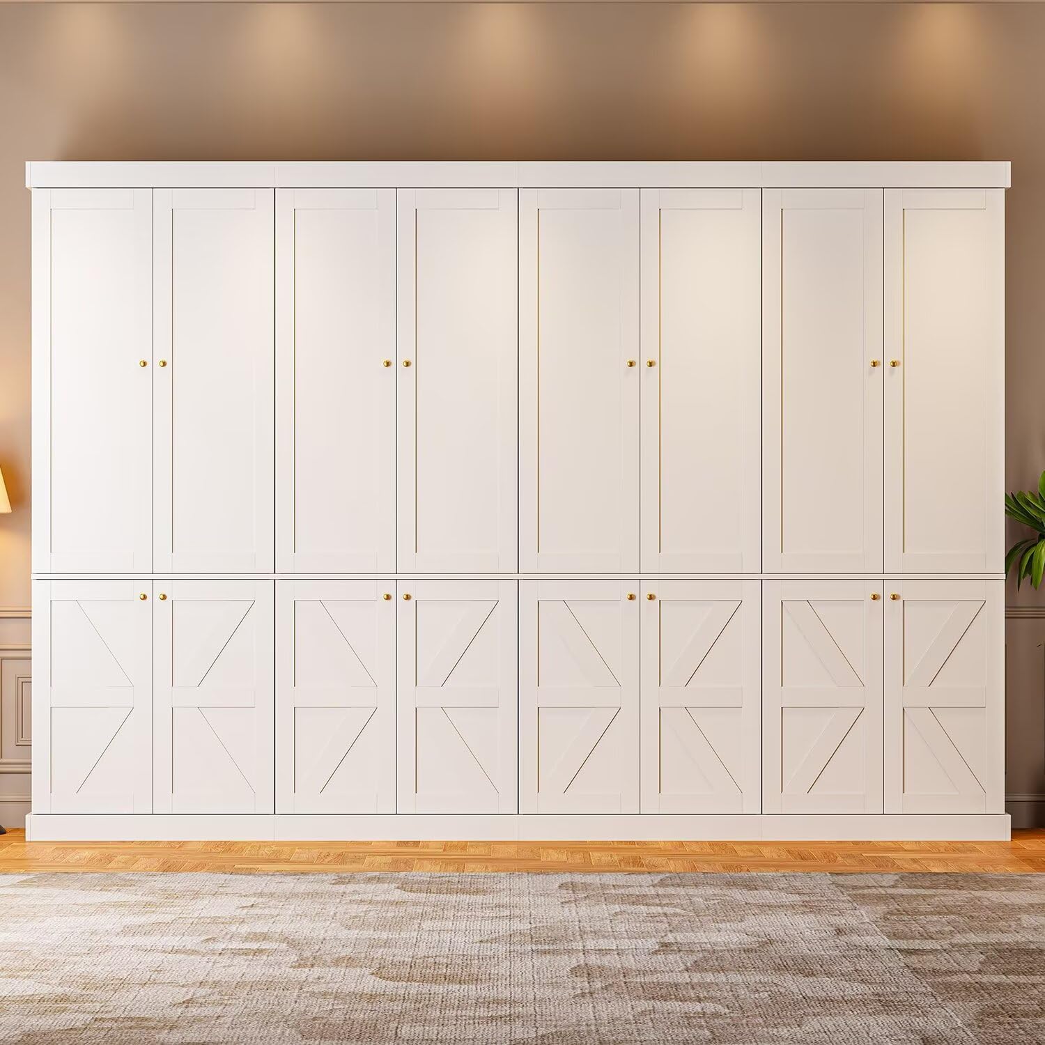 Amazon.com: Vyre 70.8" Tall White Bookshelf with Doors, Farmhouse ...