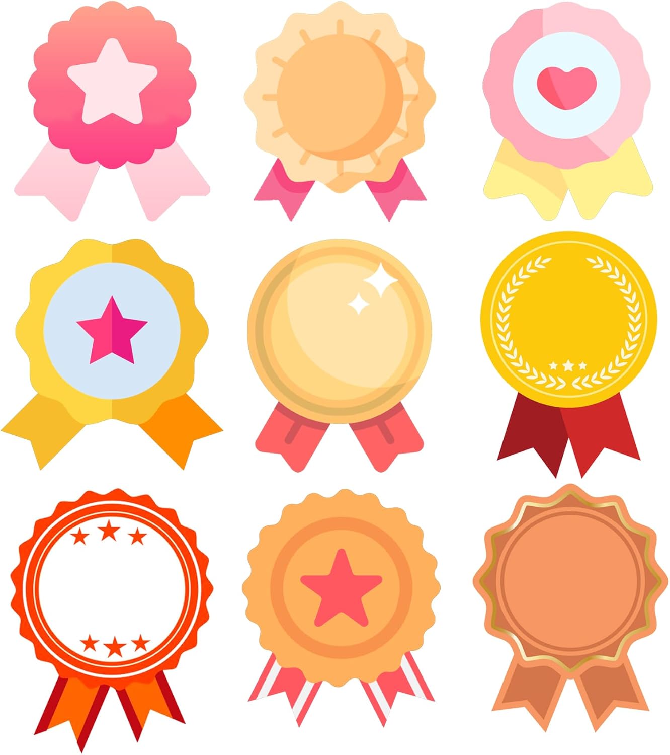 Amazon.com: Medal Cutouts Blank Ribbon Award Cutouts 4x6 Inch Honorable ...