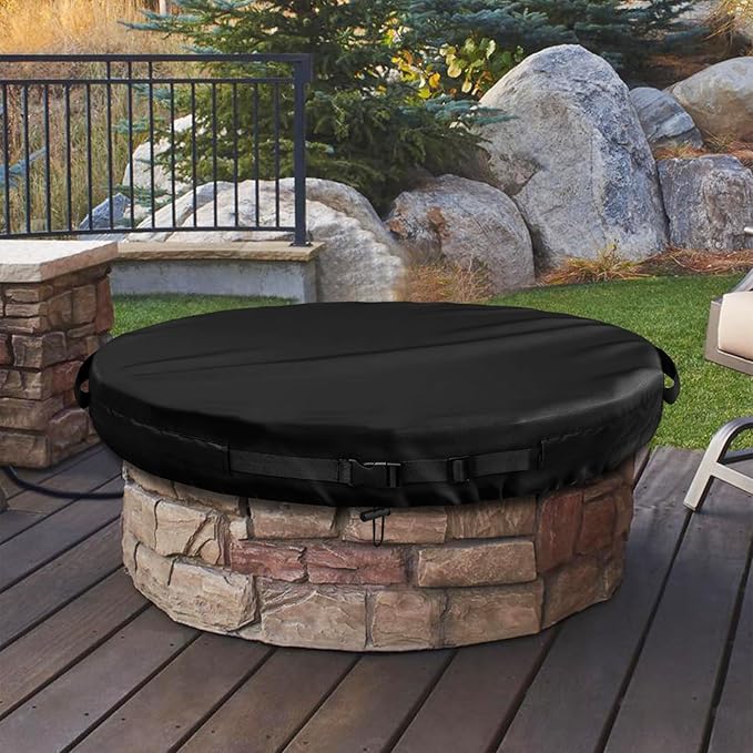 Amazon.com : Fire Pit Cover Round for In Ground Firepit, 70-74 Inch ...