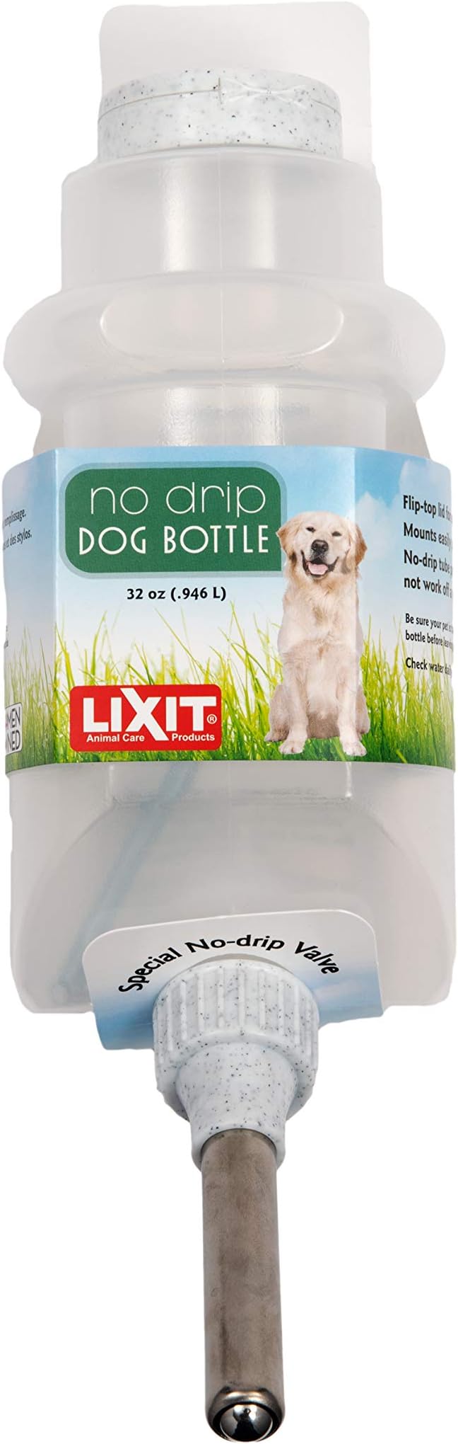 Pet Supplies : Lixit Top Fill NO-Drip Water Bottles for Dogs. (32 FL Oz (Pack of 1), White ...