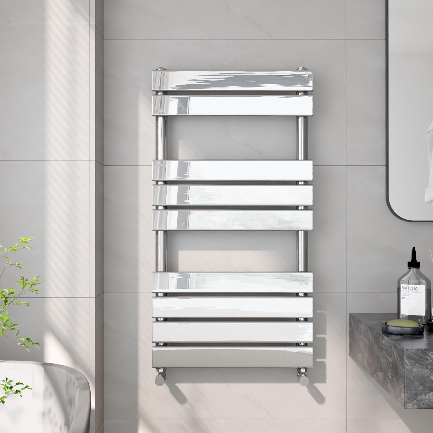 EMKE Towel Radiator 95 x 50 cm, Heated Towel Rail for Bathrooms, Modern ...