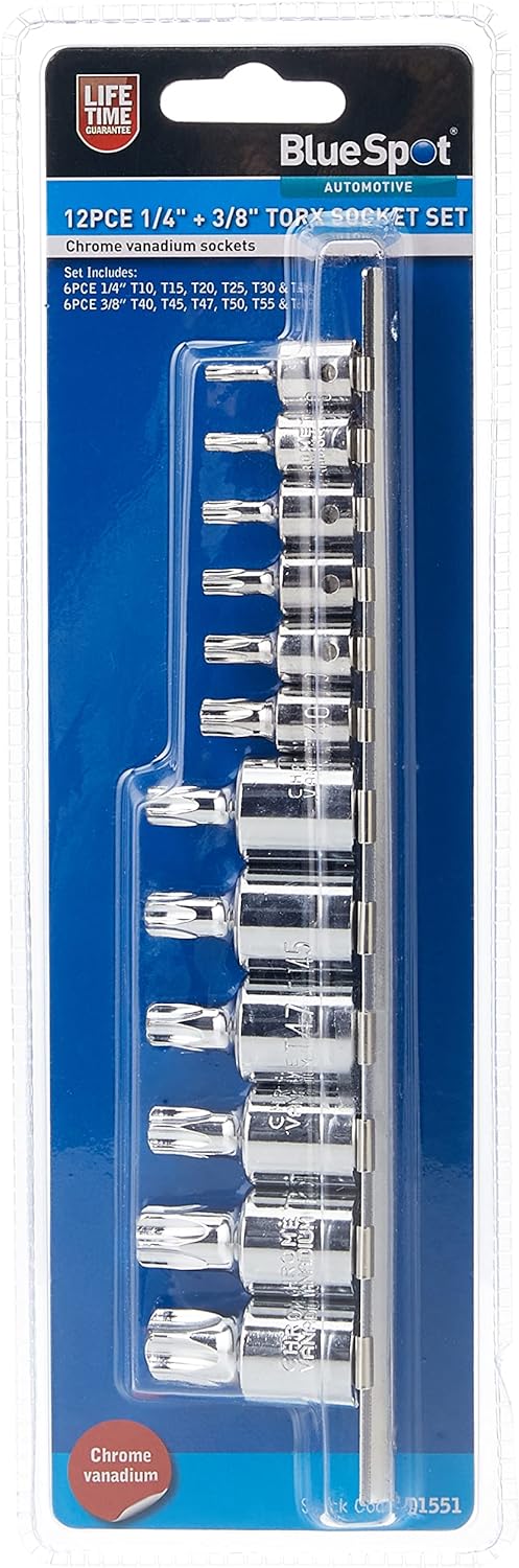Amazon.com: Blue Spot Tools 1551 B/SPOT 1/4 and 3/8-Inch Torx Sockets ...