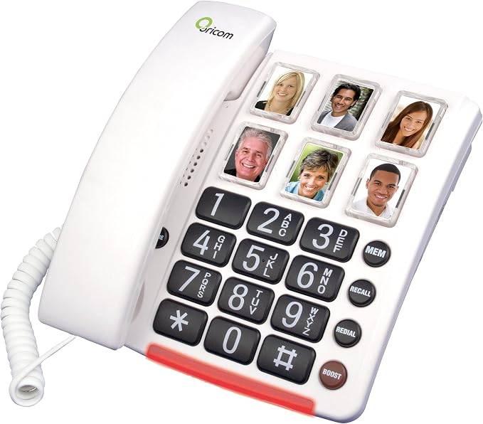 Oricom CARE80 Amplified Phone with Picture Dialling - Corded Phone One ...