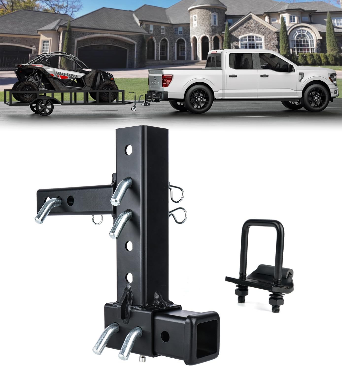 Amazon.com: Aupar Patented Design Hitch Riser | Adjustable Trailer ...