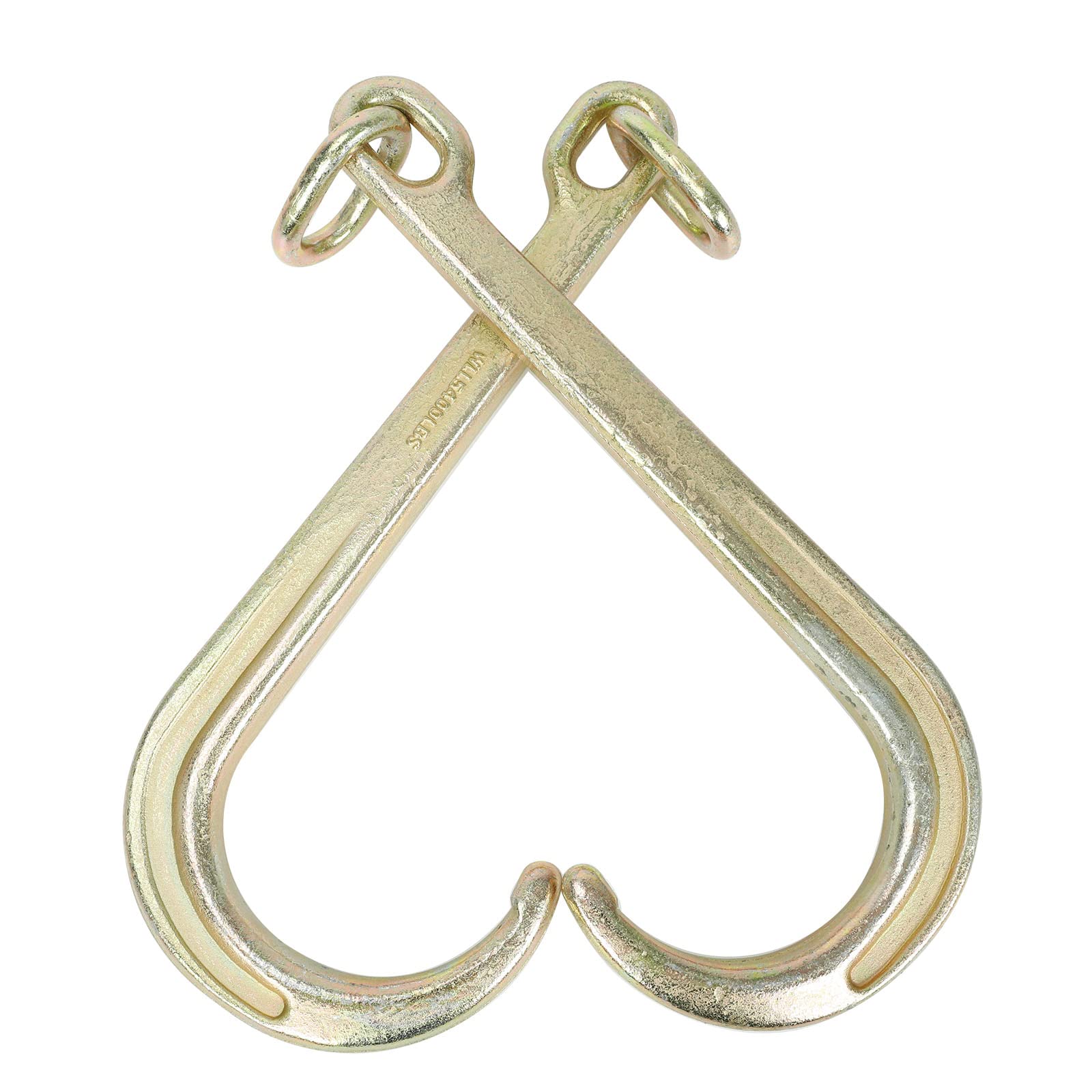 Snapklik.com : Bchsadvb 2 Pack 15" Inch J Hook Heavy Duty Grade 70 G70 Tow Axle Strap Wrecker ...