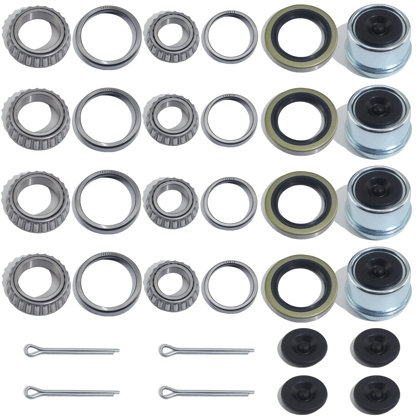 4Sets L68149 L44649 Trailer Axle Hub Bearings Kit with 171255TB Grease ...
