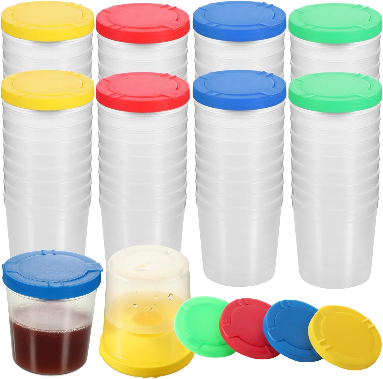 Amazon.com: Zonon 24 Pcs 6 oz Paint Cups Non-spill Paint Cups with Flip ...