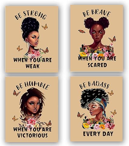 Amazon.com: Motivational Black Girl Wall Art,Black Girl Inspirational ...