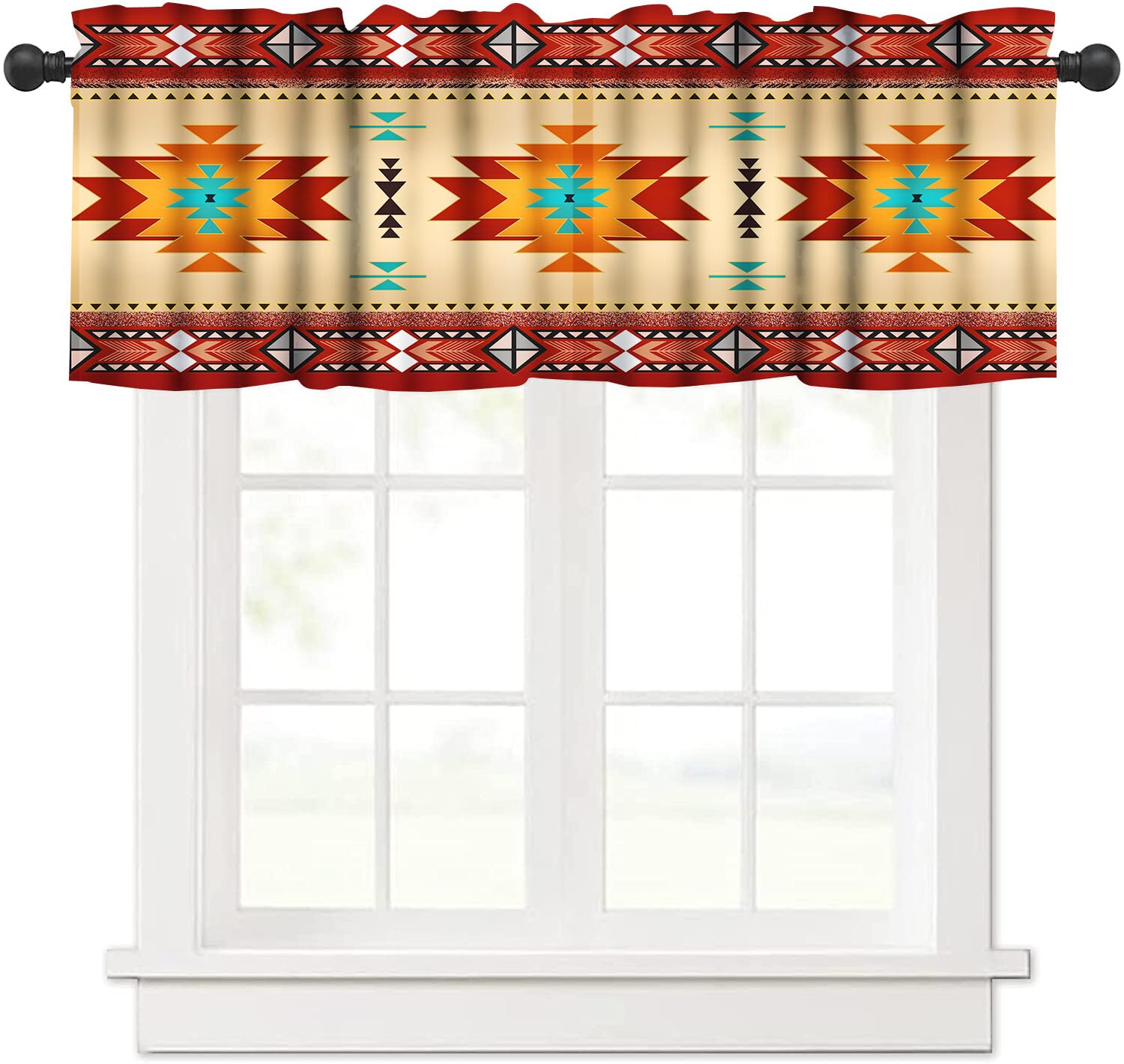 Amazon.com: Aztec Kitchen Curtains, Southwestern Native Tribal Valances ...
