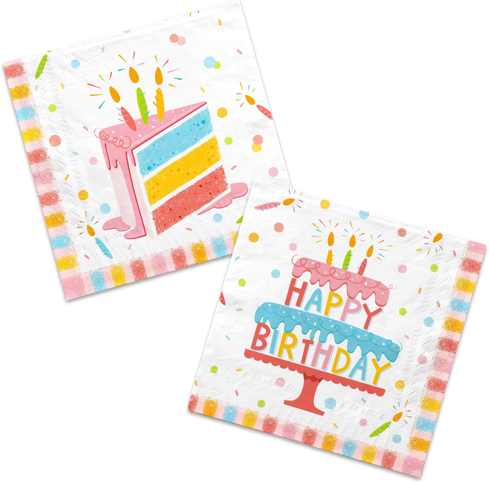 Amazon.com: Happy Birthday Party Supplies Set - Cake Design, Featuring ...