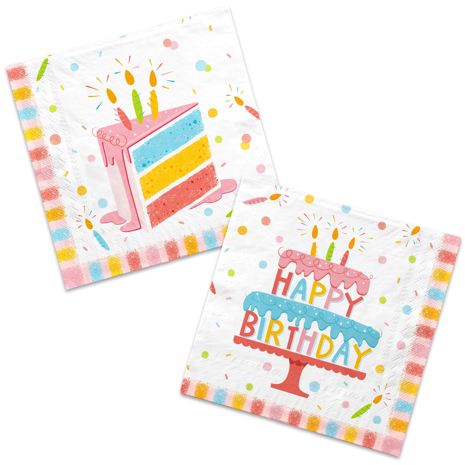 Amazon.com: Happy Birthday Party Supplies Set - with Cake Design ...