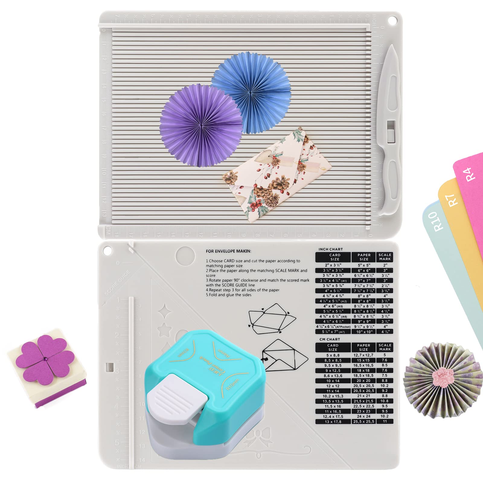Trancheuse Papier 2-Piece Scoring Board Set With Corner Rounder Punch ...