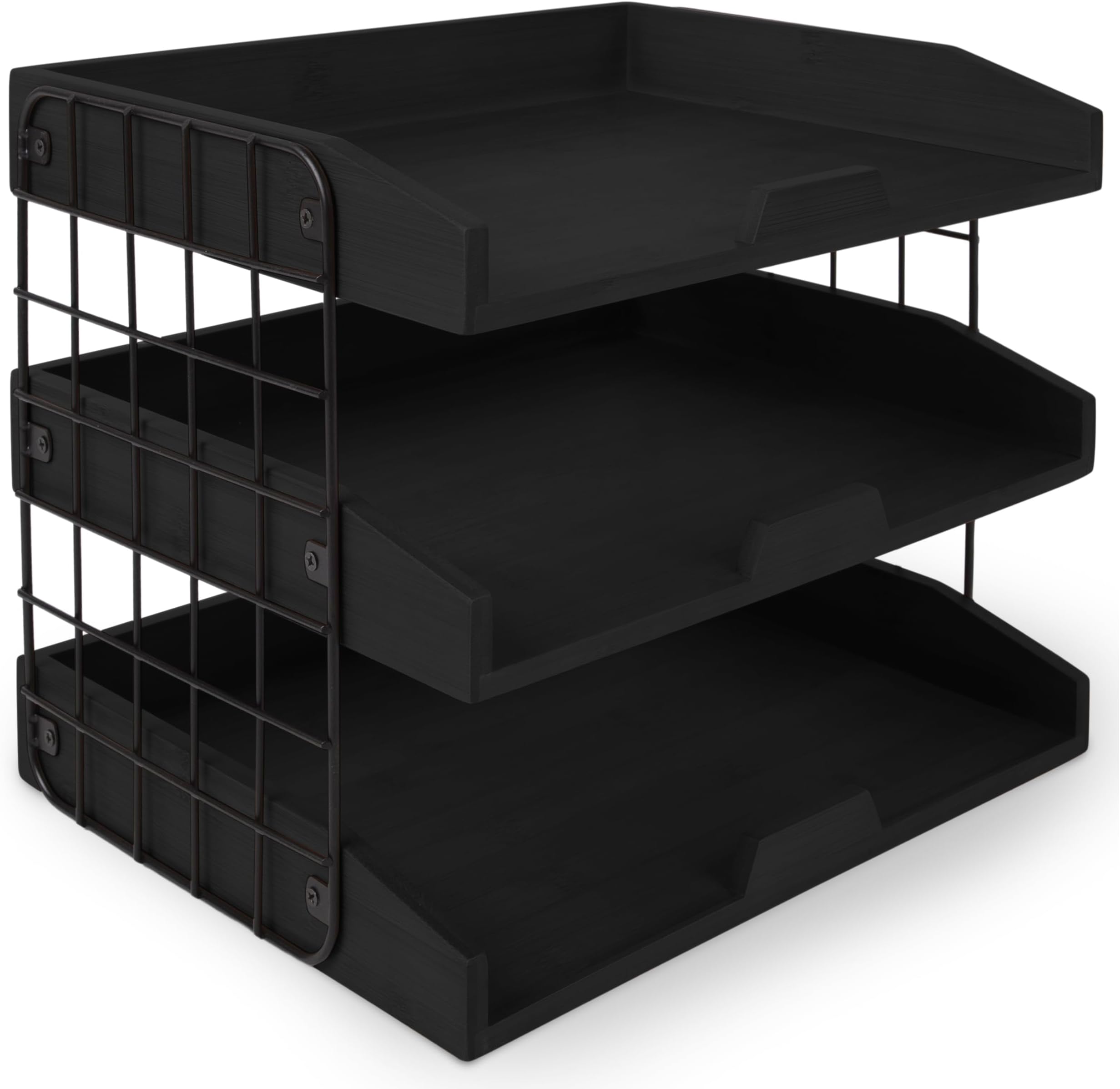 Amazon.com: Wood Inbox Tray - Sturdy Letter Tray Desk Organizer, 3 Tier ...