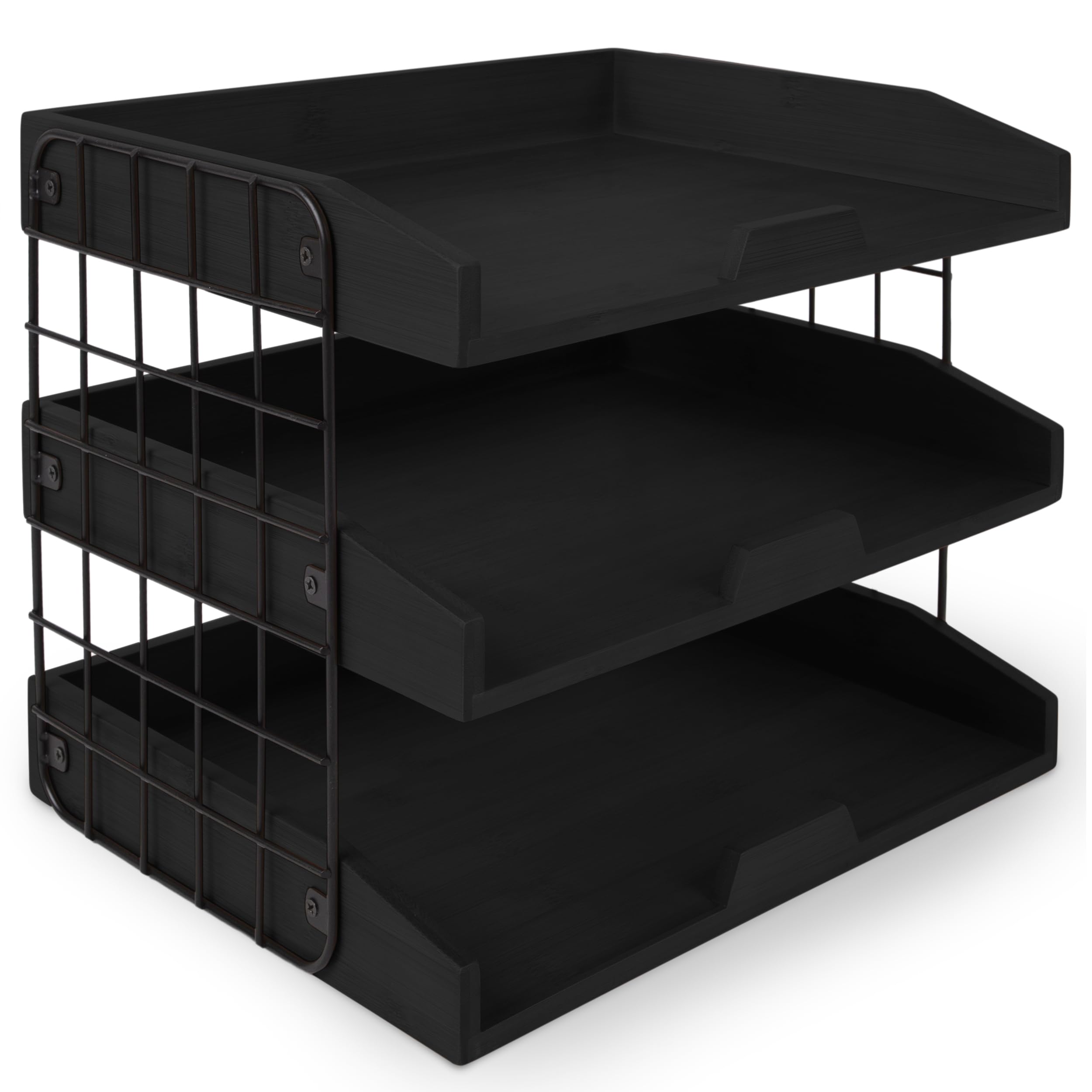 Amazon.com: Ecordesk Wood Inbox Tray - Sturdy Letter Tray Desk ...