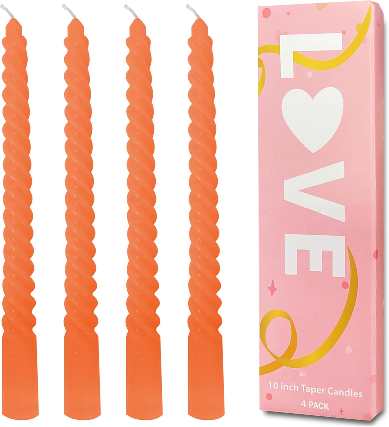 Amazon.com: Topsics Orange Taper Candles, Spiral Twisted Taper Candles ...