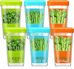 Amazon.com: Jinei 3 Pcs Fresh Herb Keeper for Refrigerator 9 Inch ...