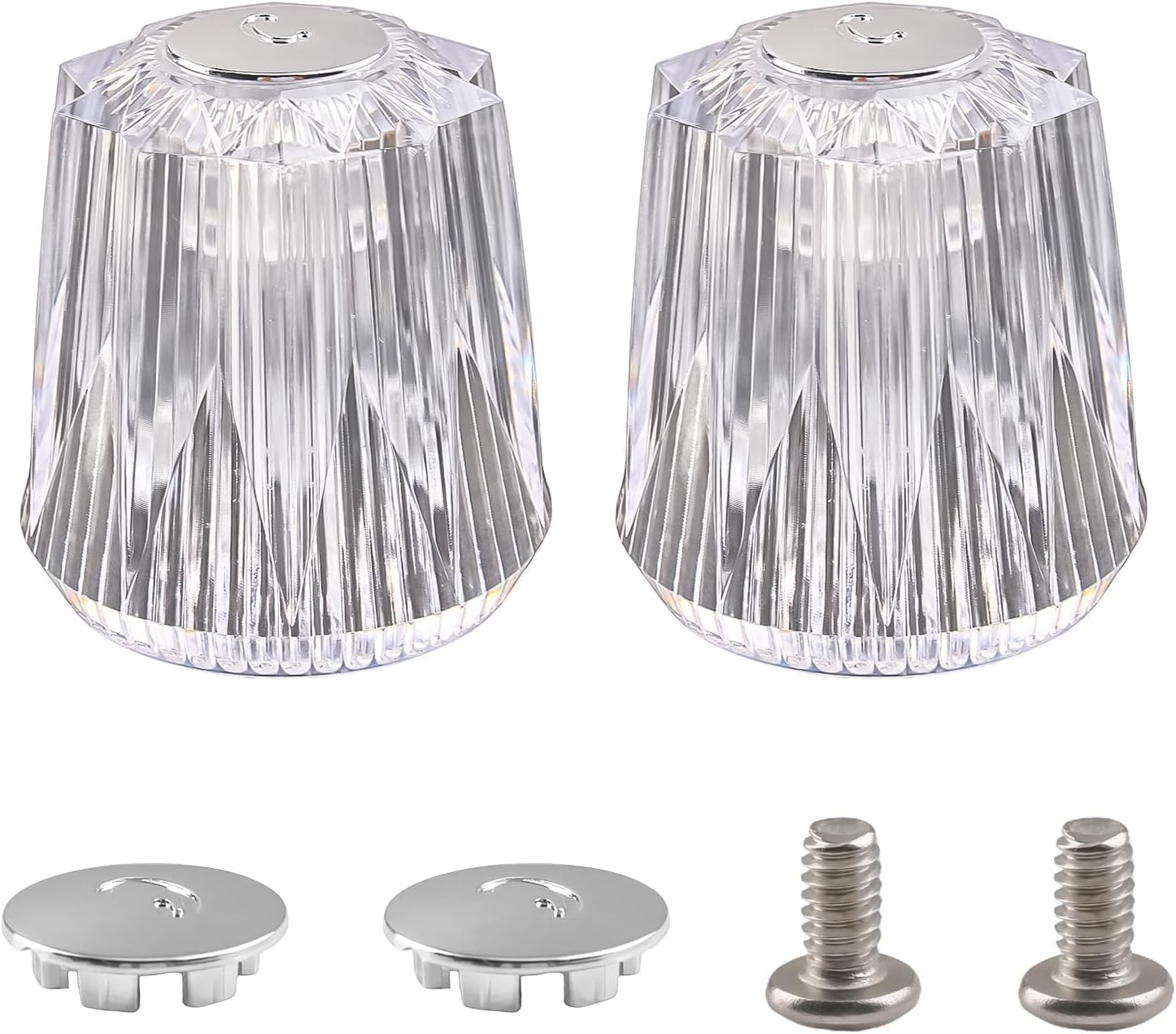 2 Pcs Large Shower Knob Replacement, Acrylic Tub Shower Faucet Handle ...