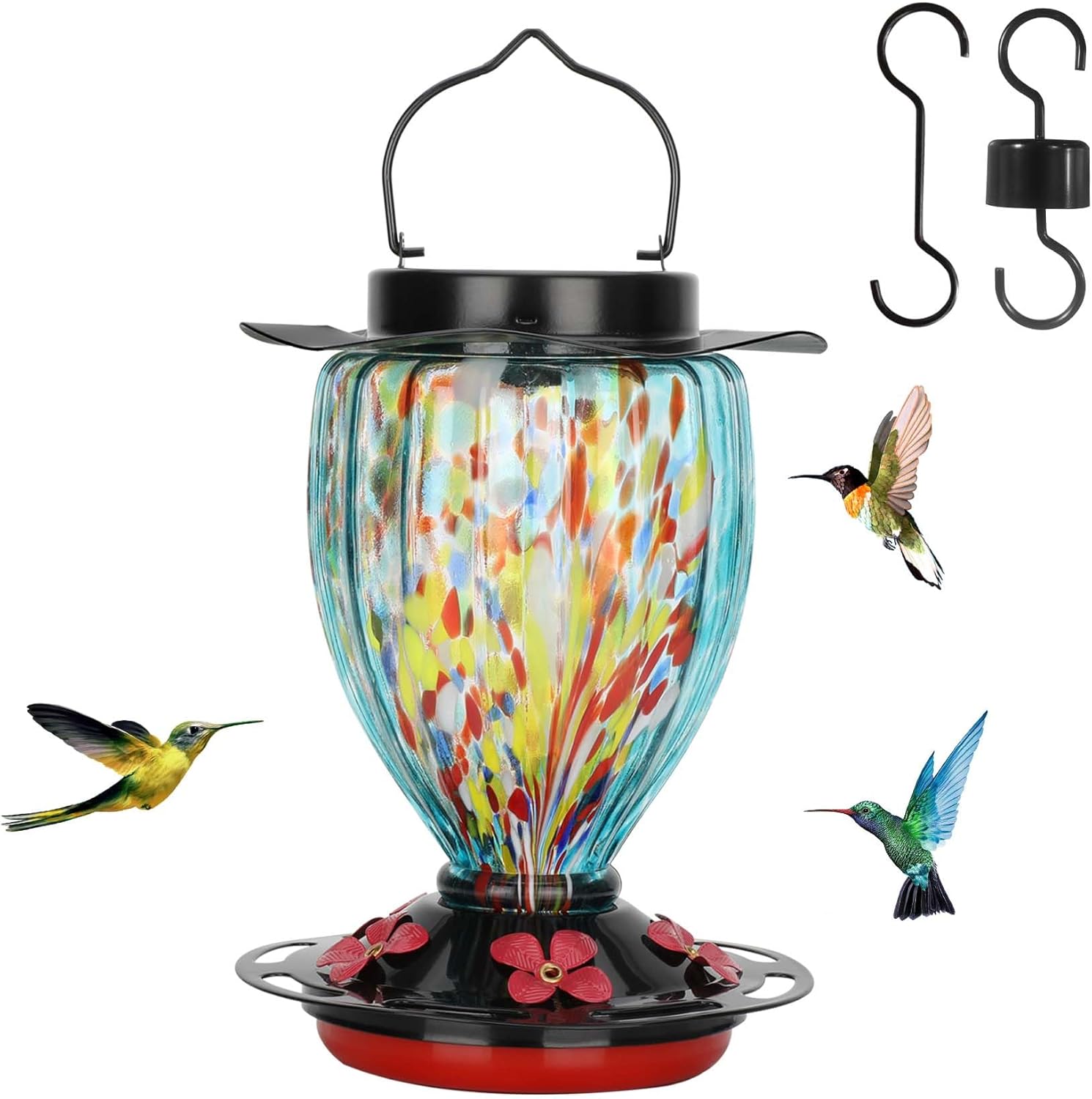 Amazon.com : Yendse Solar Powered Color Changing Hummingbird Feeder for ...