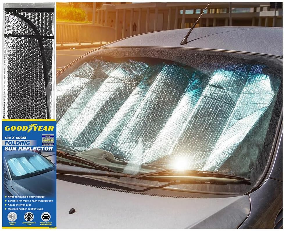 Goodyear Folding Windshield Sun Shade 130 * 60cm – Durable UV & Heat ...