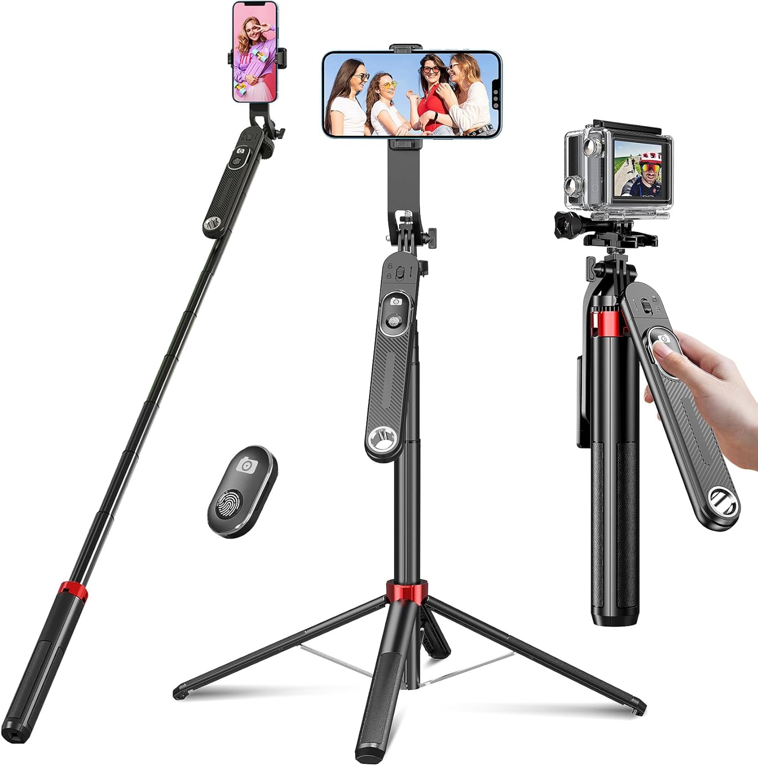 Amazon.com: Huryfox Selfie Stick Phone Tripod - 71 inch Tall Cell Phone ...