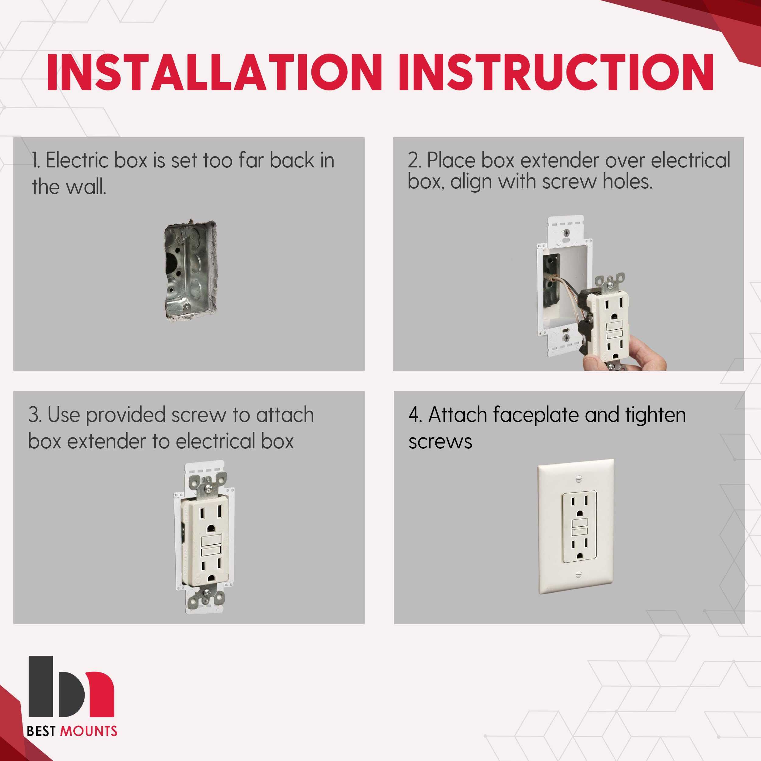 Snapklik.com : BestMounts - 10 Pack Electrical Power Outlet Box ...