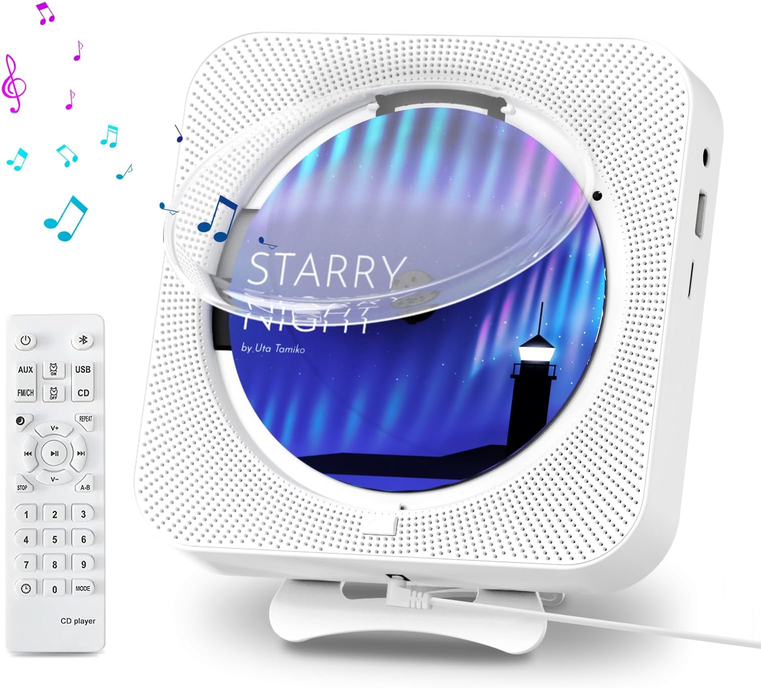 Amazon.com: ZYOKATA CD Player Portable with Bluetooth 5.1 Desktop Music ...