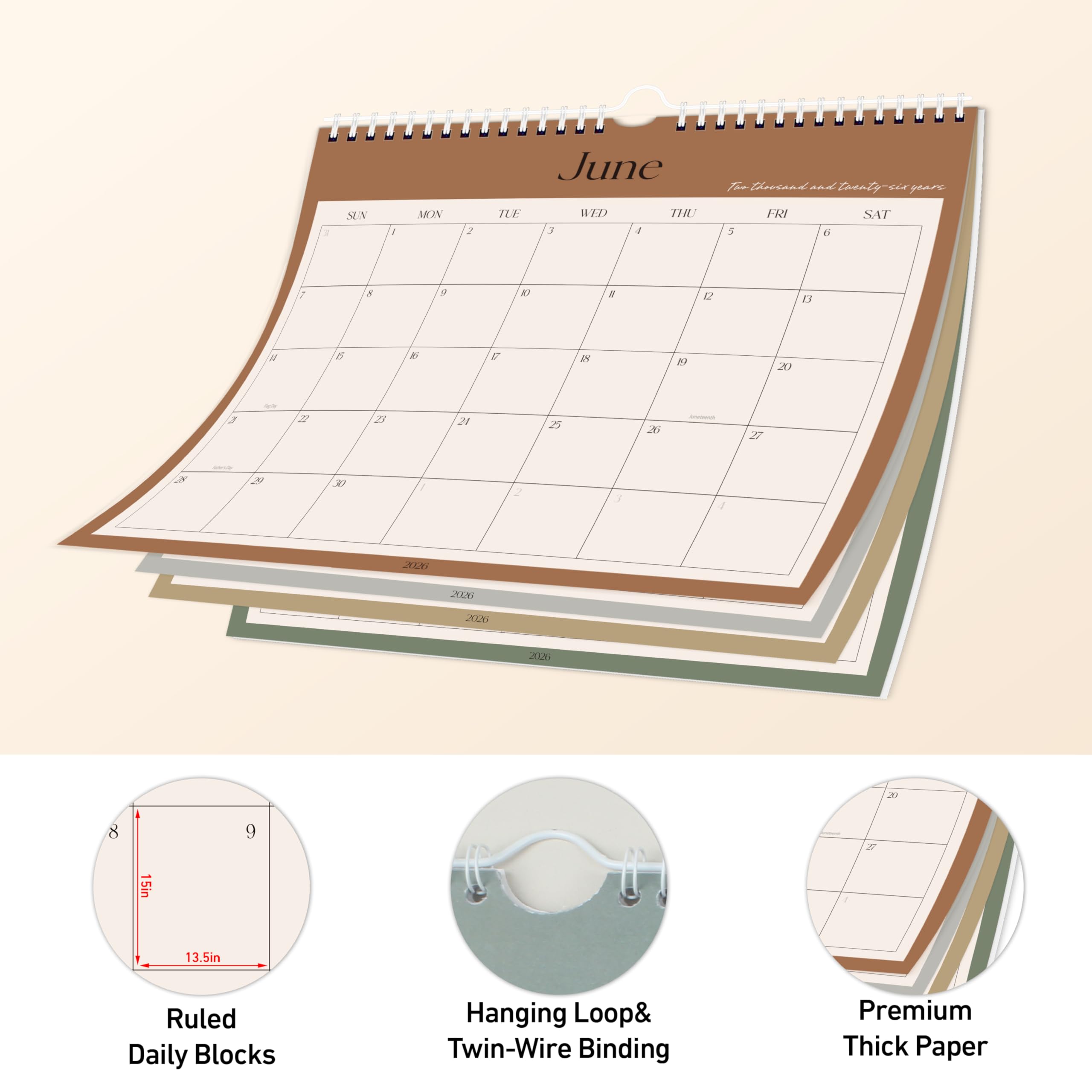 Snapklik.com : Aesthetic Wall Calendar 2026, 20 Monthly Horizontal ...