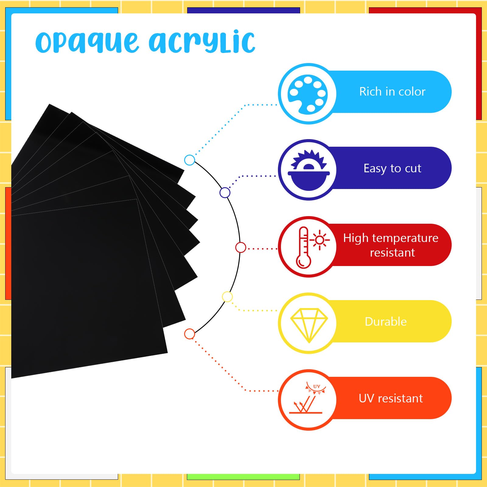 Snapklik.com : 24 Pcs Black Cast Acrylic Sheets 0.08 Thick
