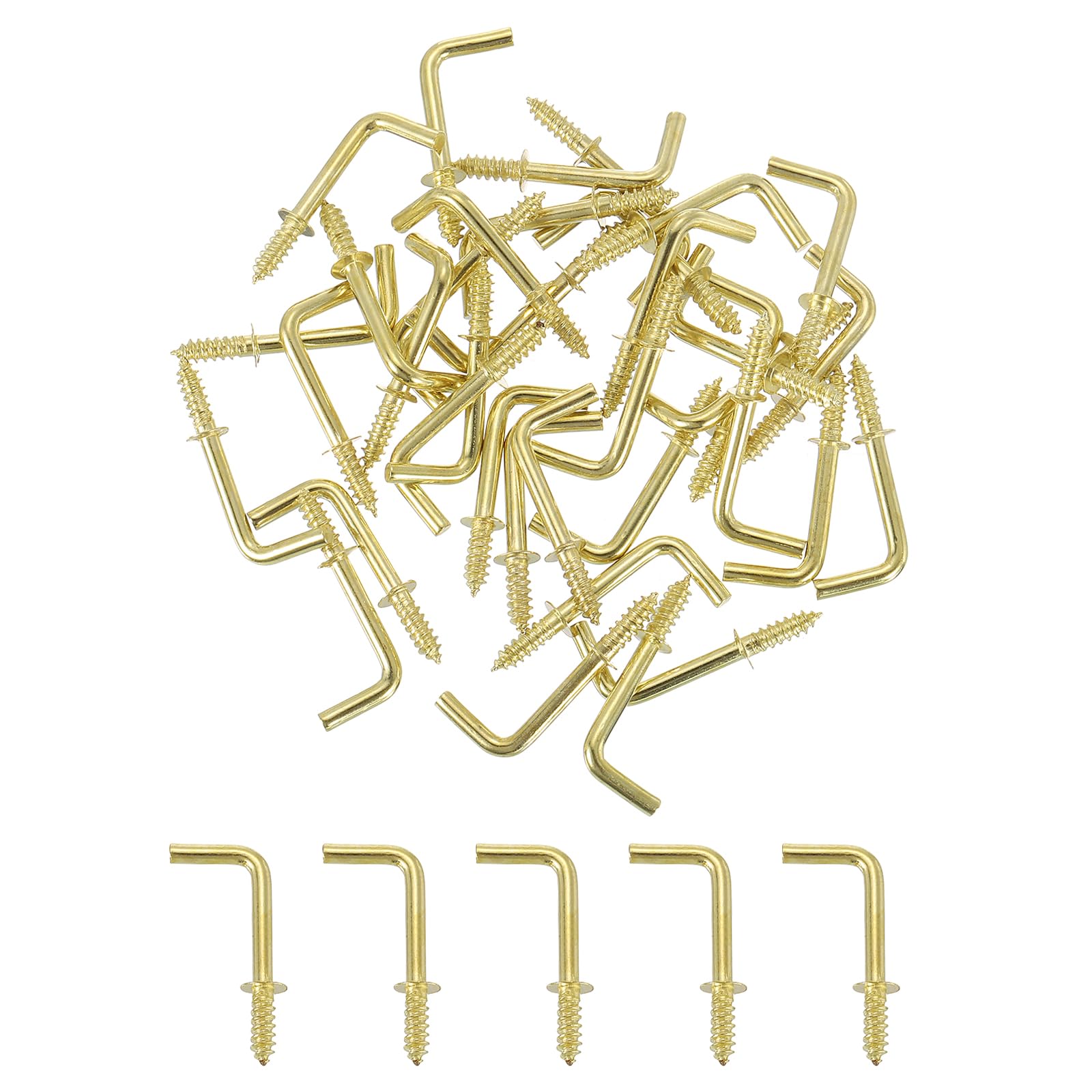 Amazon.com: uxcell 40 Pcs L Shape Hooks, 5/8 Inch Right Angle Hooks ...