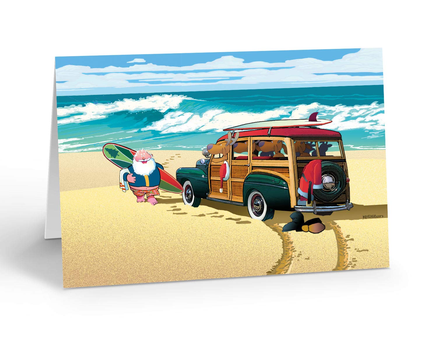 Amazon.com : Stonehouse Collection | Santa's Classic Woody Beach ...