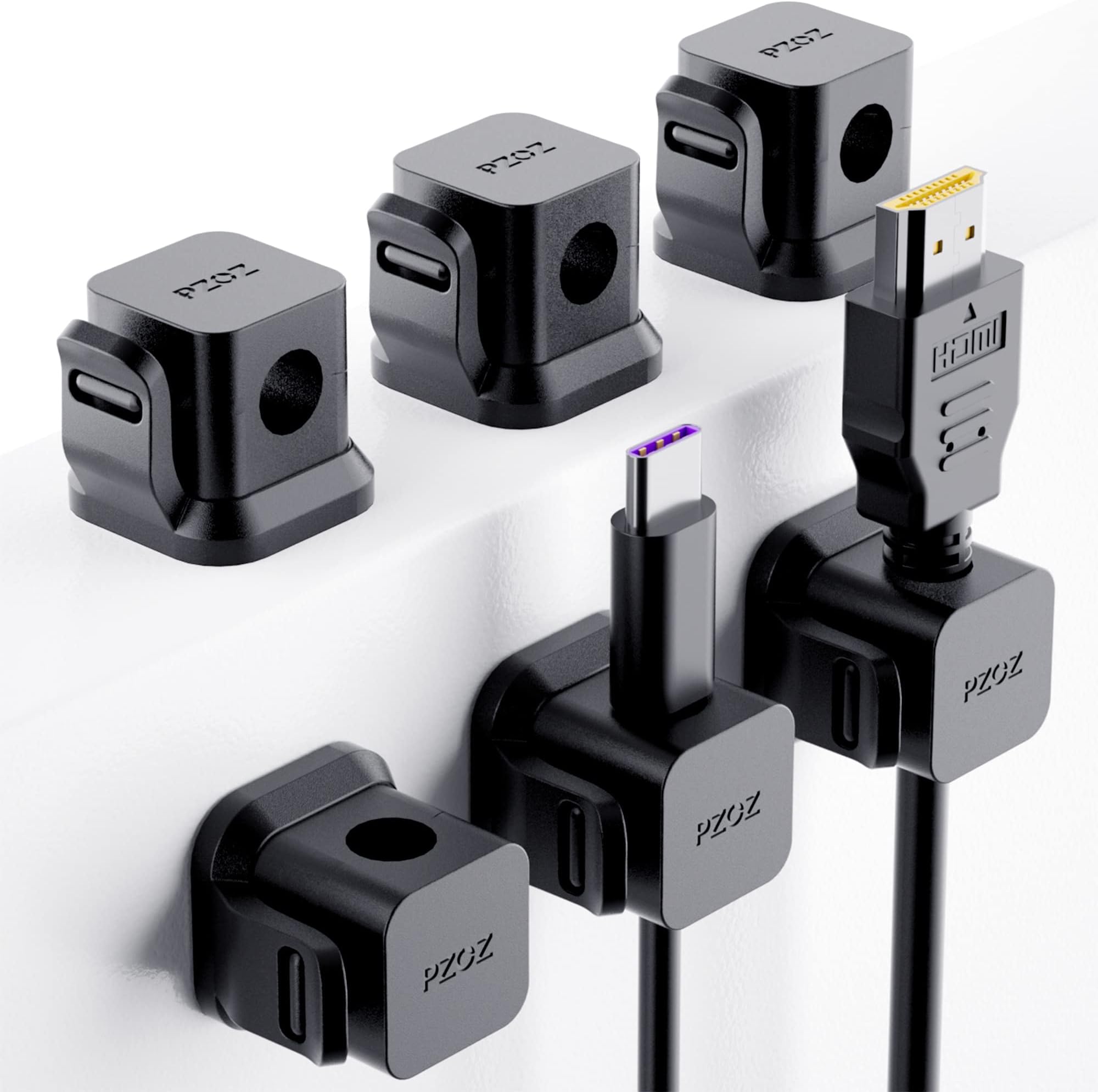 Cable Clips Cord Management Organizer, 3 Packs Silicone Adhesive Hooks ...