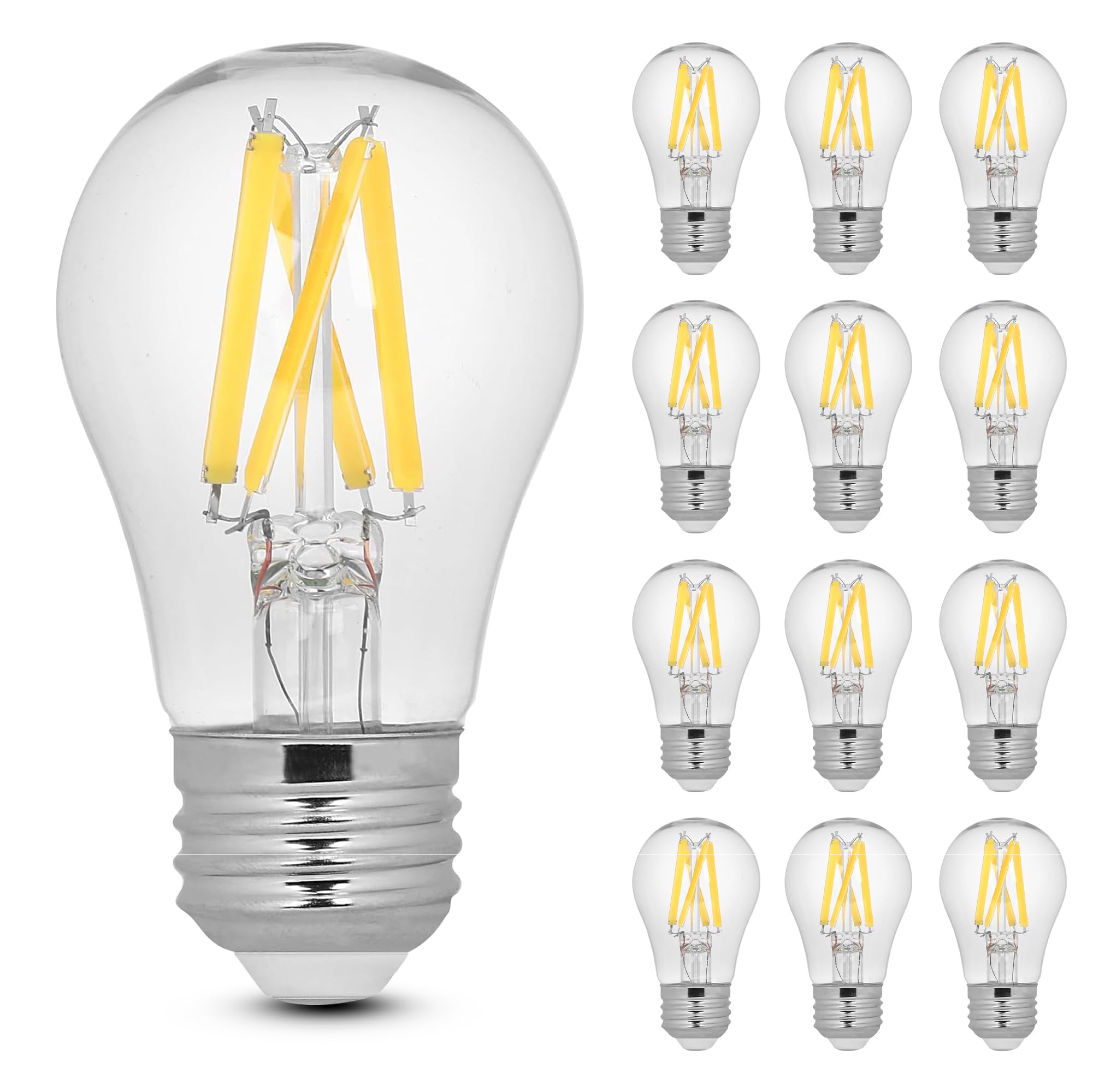 Feit Electric A15 LED Light Filament Bulb, 60W Equivalent, Dimmable ...