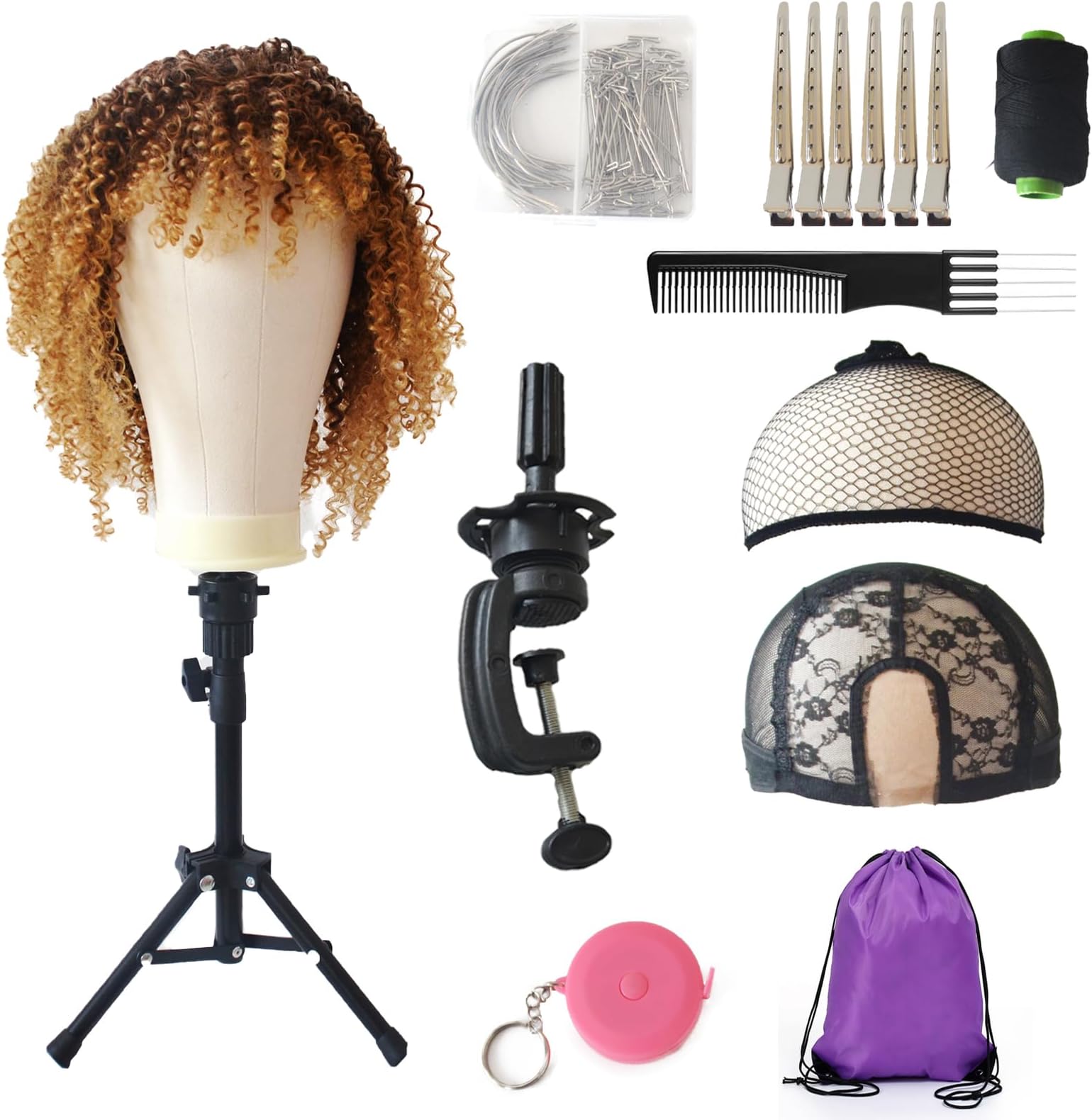 Amazon.com: Relx Reinforced Wig Stand with Mannequin Head - Adjustable ...