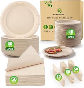 Amazon.com: Hiordinary 300 PCS Disposable Plate Set and Party Supplies ...