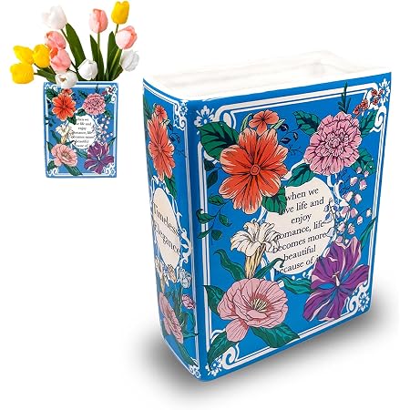 Amazon.com: PORPAN Book Vase, Acrylic Book Vase for Flowers, Book ...