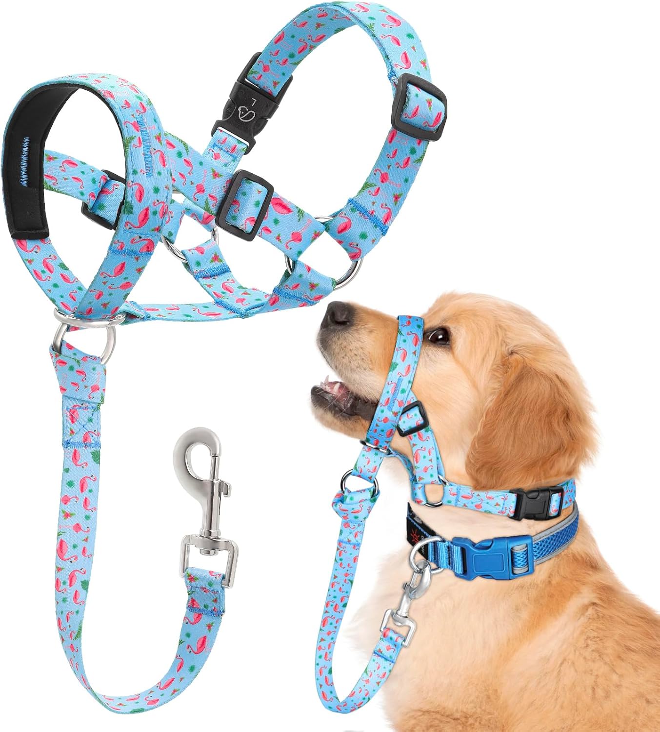 Ezierfy Dog Head Collar, Printed No-Pull Headcollar, Adjustable Dog ...