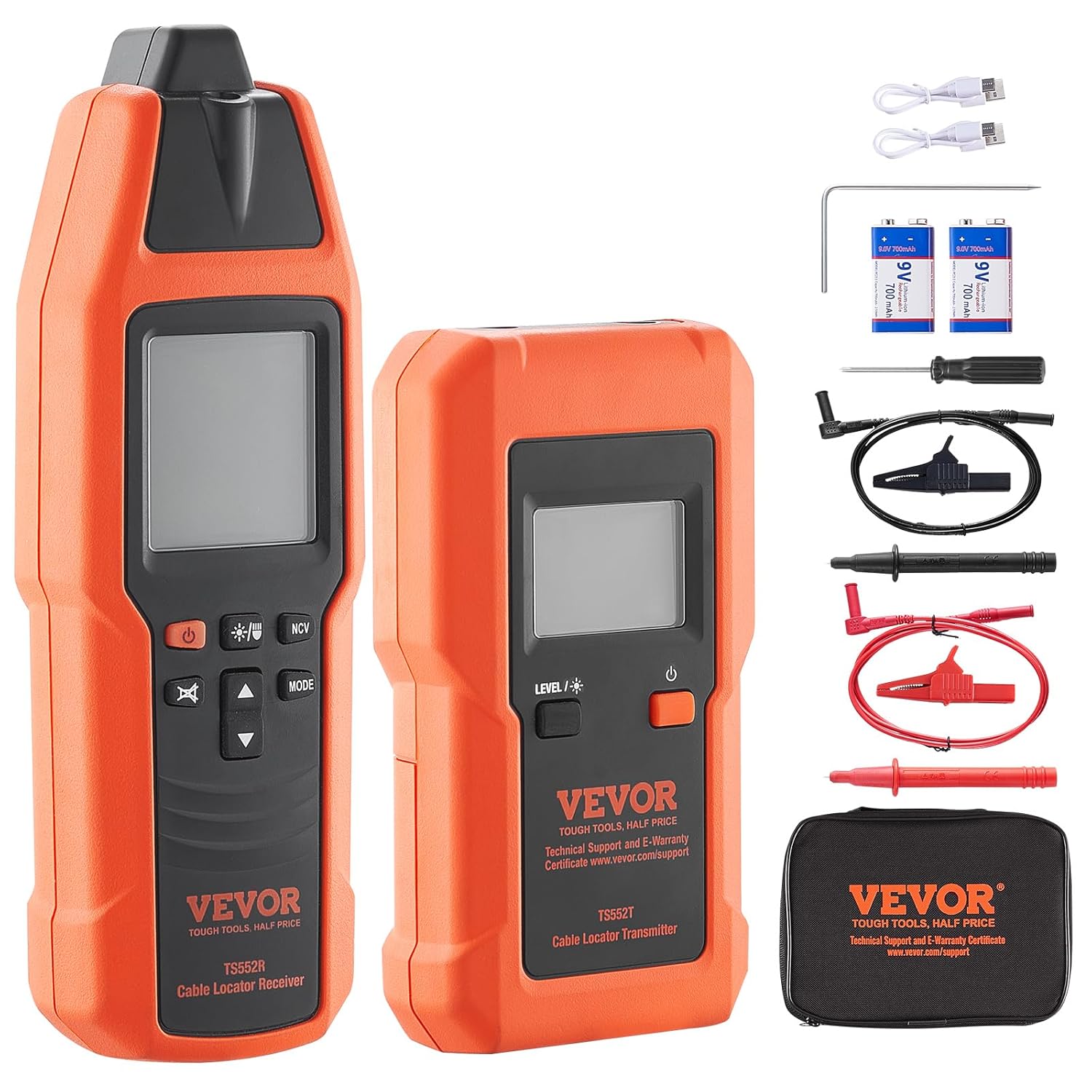 VEVOR Underground Cable Locator, 3 FT Max. Detection Depth, 12 to 600V ...